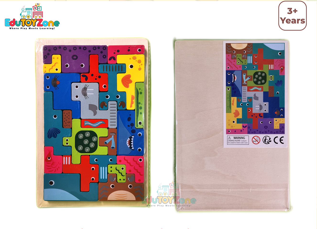 Colorful Wooden Block Puzzle - Sea Creatures, Vehicle, Animal ...