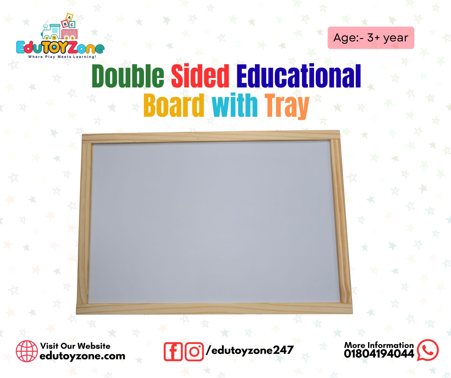 Removable Double Sided Education Board with Tray | EdutoyZone | Where ...