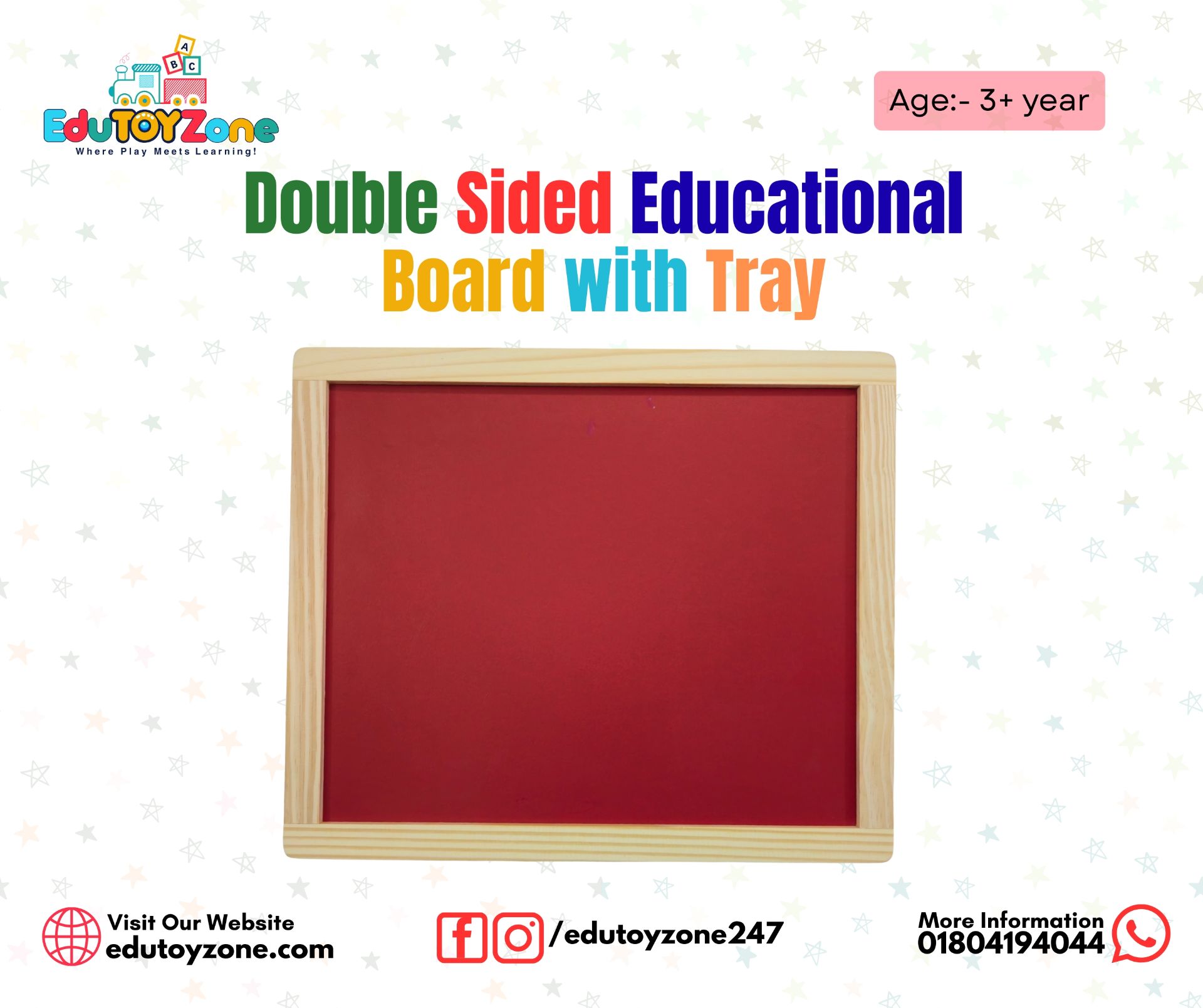 Removable Double Sided Education Board with Tray | EdutoyZone | Where ...